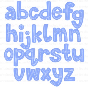 Scribble Letters, Bright Colored Doodle Alphabet, Doodle Sublimation ...