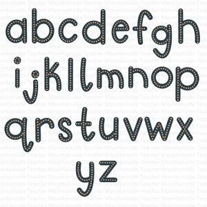 Dotted Bubble Doodle Letters Alphabet PNG Bundle Doodle Sublimation ...