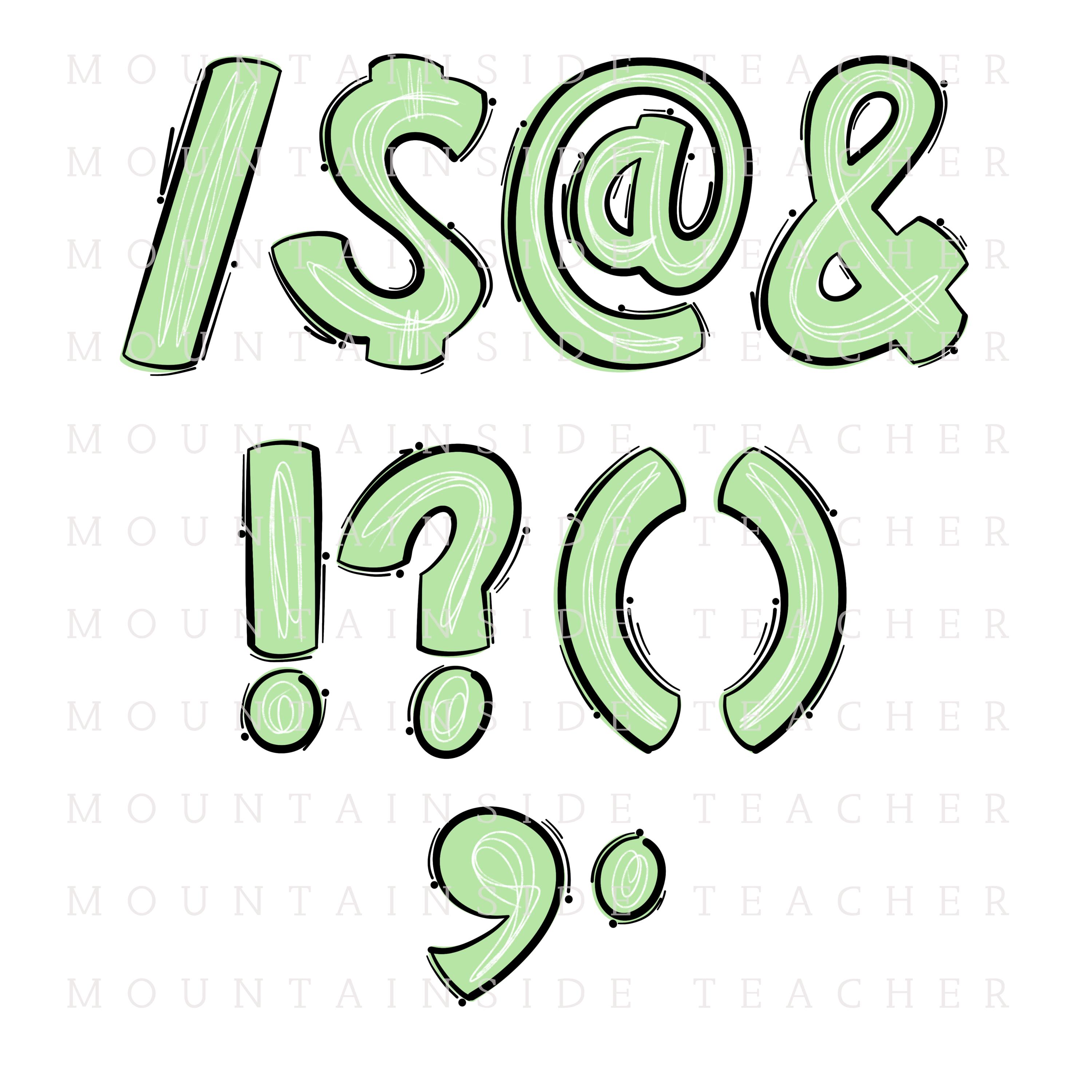 Scribble Letters, Pastel Doodle Alphabet, PNG Bundle, Doodle ...