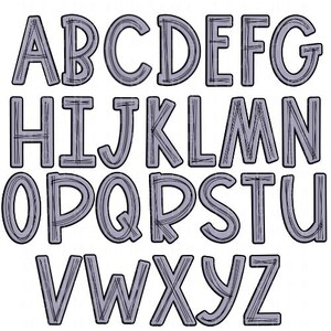 Blunt Edge Scribble Doodle Letters Boho Colors PNG Bundle Alphabet ...