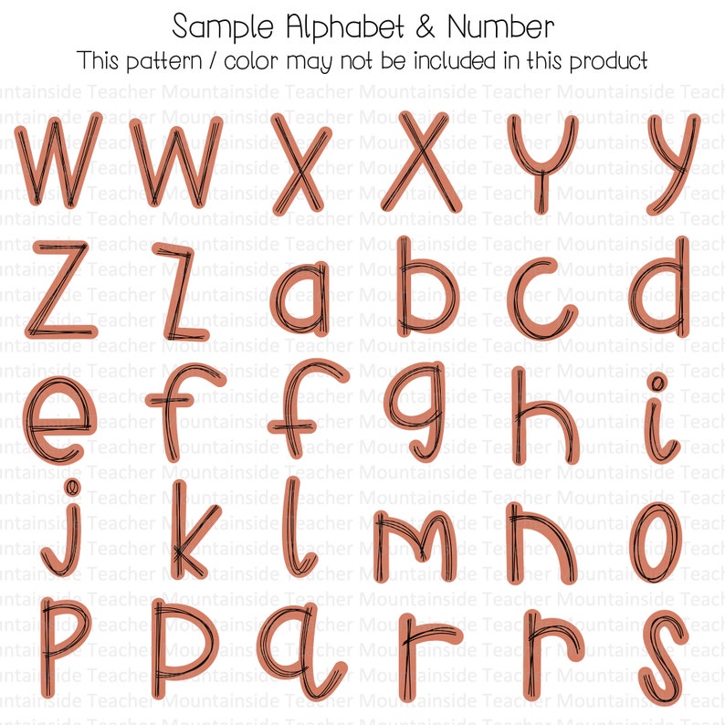 Scribble Letters Boho Doodle Alphabet PNG Bundle Doodle - Etsy