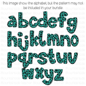 Animal Print Doodle Alphabet PNG Bundle: Sublimation Alpha Set (digital ...
