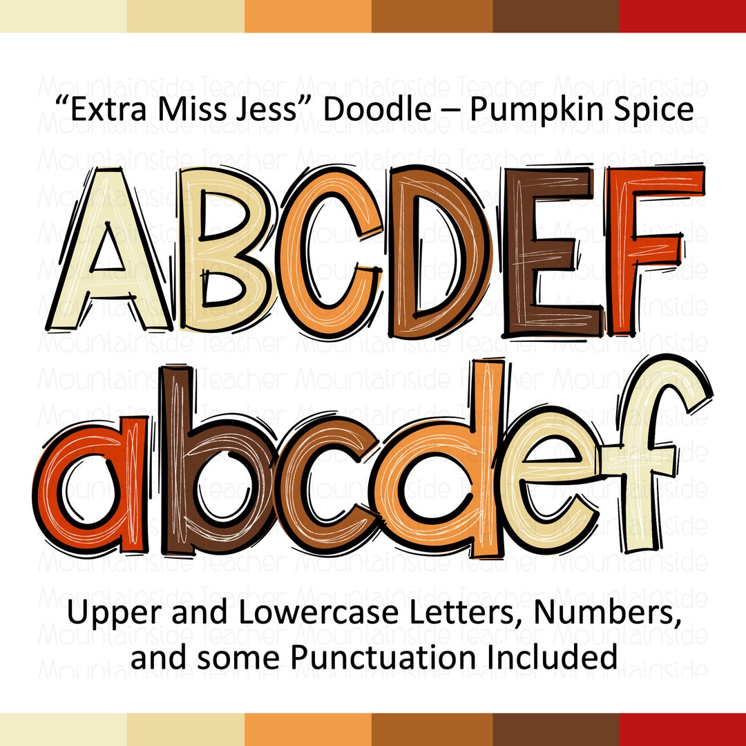 Scribble Letters, Doodle Alphabet Bundle, PNG Bundle, Doodle ...
