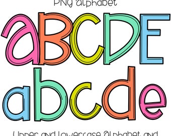 Colorful Alphabet Png - Etsy