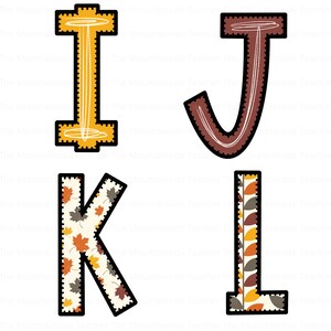 Fall Doodle Letters, Autumn Doodle Alphabet, PNG, Sublimation, Alpha ...