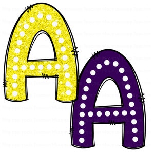 Dotted Doodle Alphabet, PNG Bundle, Sublimation, Alpha Set, PNG Clipart ...