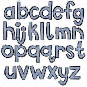 Scribble Letters, Dusk Doodle Alphabet, PNG Bundle, Doodle Sublimation ...