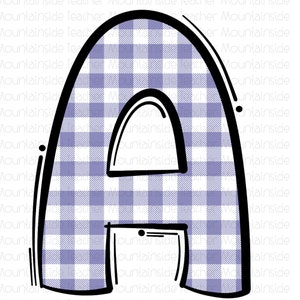 Plaid Letters, Doodle Alphabet, PNG, Sublimation, Alpha Set, Clipart ...