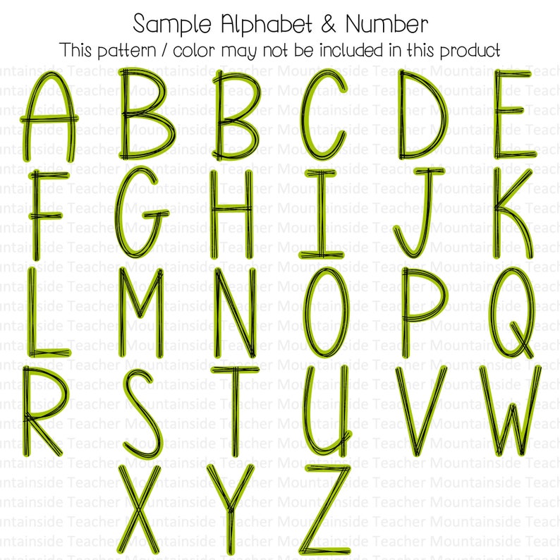 Colorful Scribble Doodle Letters Alphabet PNG Bundle Doodle - Etsy