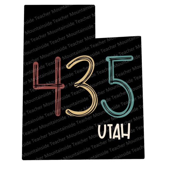 Utah 435 Area Code PNG Sublimation Digital Download 4 | Etsy