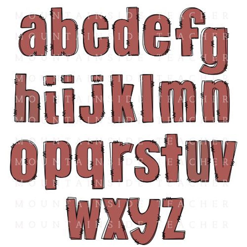 Editable Doodle Alphabet: PNG & Photoshop Letters (digital Download ...