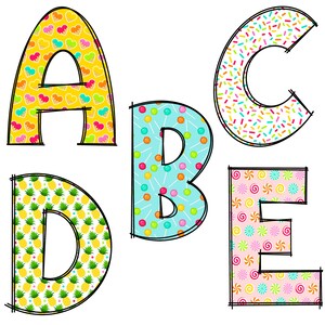 Doodle PNG Alphabet | Summer Sweet Treats Doodle Alphabet Bundle | Fun ...