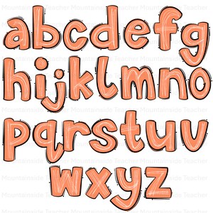Dusk Doodle Alphabet: Scribble PNG Font (digital Download) - Etsy
