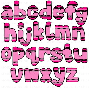 Doodle Alphabet PNG Letters: Pencil Paper Font, Back to School (digital ...