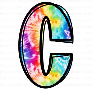 Bright Tie Dye Alphabets, Bright Colors, Doodle Letters, Hand Drawn ...