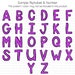 Scribble Letters, Shades of Purple Alphabet, PNG Bundle, Doodle ...