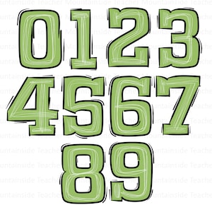 Varsity Alphabet, Shades of Green, Doodle Letters, Hand Drawn Alphabet ...