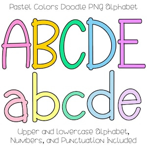 Bubble PNG Alphabet | Digital Download | PNG | Clipart | Doodle Letters ...