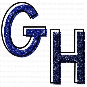 Block Doodle Letters, Bright Glitter Doodle Alphabet, Sublimation Set ...