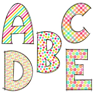 Doodle PNG Alphabet | Summer Doodle Alphabet Bundle | Fun Colors ...