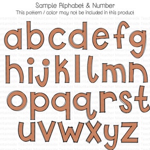 Double Line Doodle Letters Alphabet PNG Bundle Doodle Sublimation Alpha ...