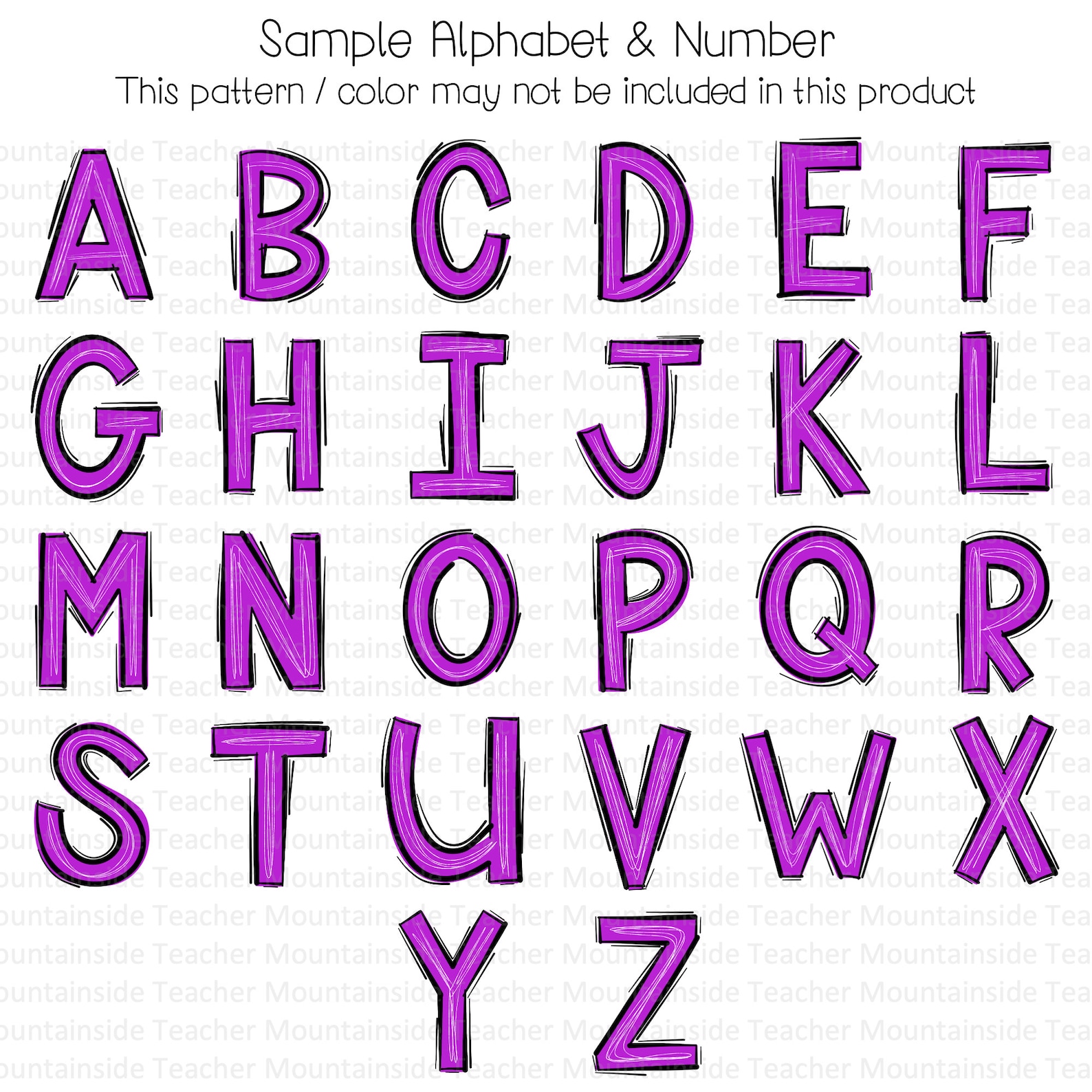 Scribble Letters, Boho Doodle Alphabet, PNG Bundle, Doodle Sublimation ...