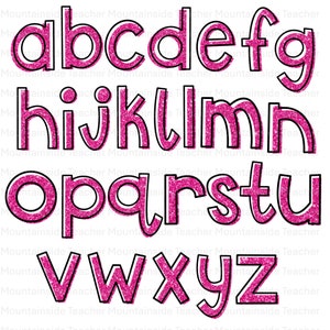 Block Doodle Letters, Bright Glitter Doodle Alphabet, Sublimation Set ...