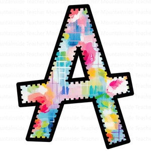Colorful Floral Doodle Letters, Hand Drawn Doodle Alpha Bundle ...