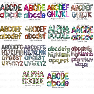 Scribble Letters, Doodle Alphabet Bundle, PNG Bundle, Doodle ...