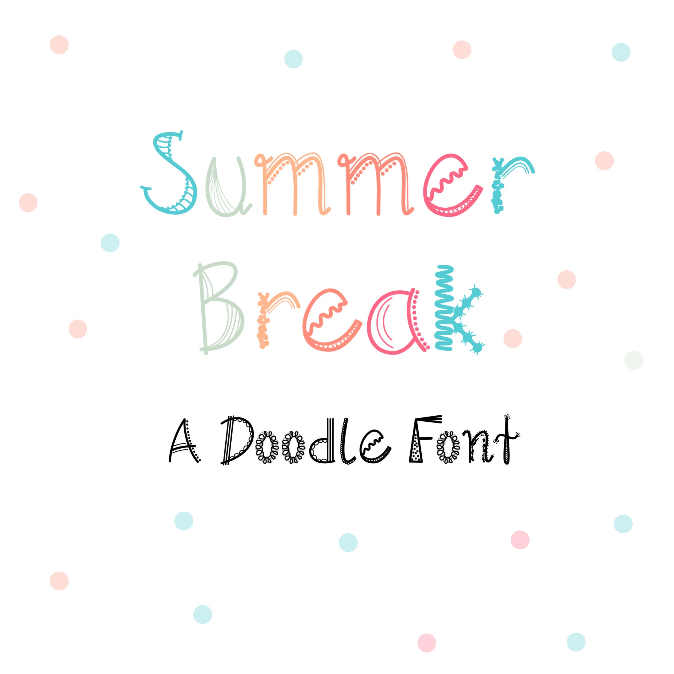 Doodle Alphabet Font 2 Clipart PNG & TTF Format Fun Font - Etsy Canada