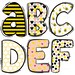 Bee Doodle Alphabet Spring PNG Sublimation Alpha Design Uppercase and ...