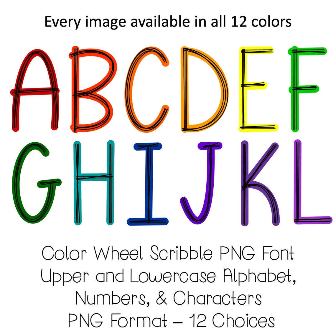 Scribble PNG Font Digital Download PNG Clipart Doodle - Etsy