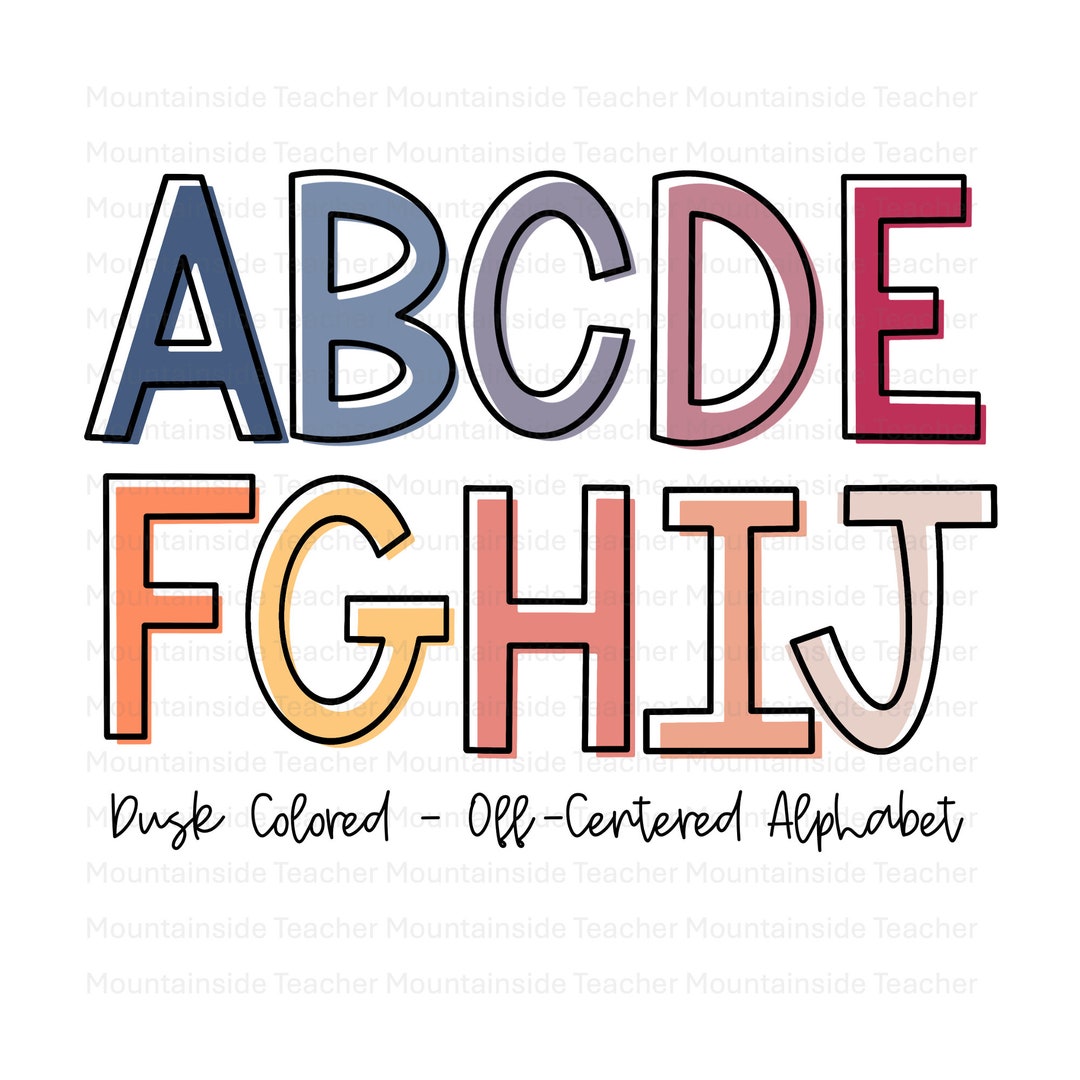 Block Doodle Letters, Dusk Doodle Alphabet, Sublimation Set, PNG Doodle ...
