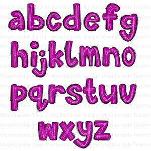 Scribble Letters, Bright Doodle Alphabet, PNG Bundle, Doodle ...