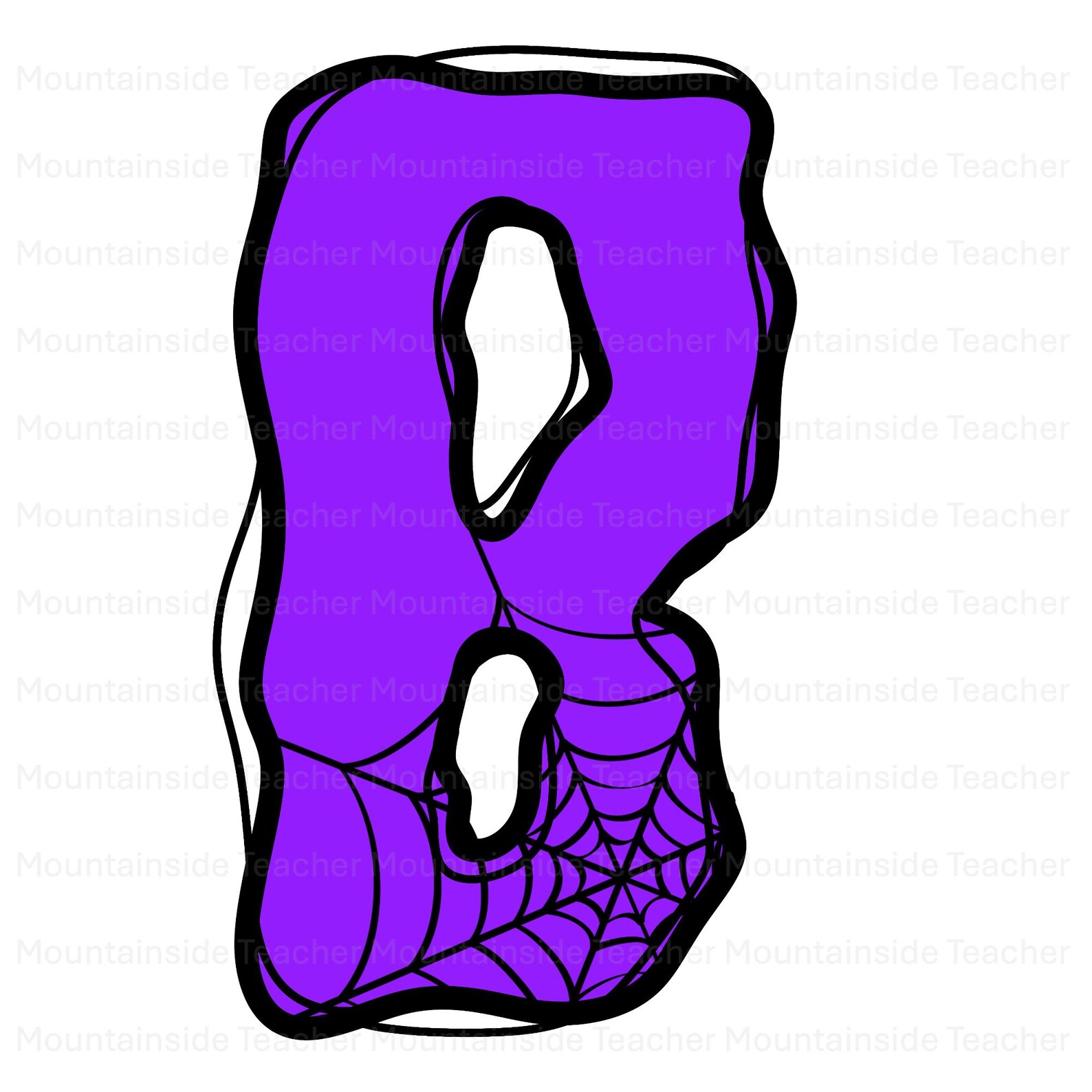 Halloween Web Doodle Letters, Hand Drawn Alpha Bundle Uppercase Doodle ...