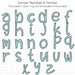Boho Colored Block Doodle Letters Alphabet PNG Bundle Doodle ...