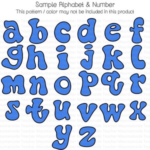 Retro Bubble Letters, Spring Colors Alphabet, PNG Bundle, Doodle ...