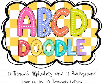 Dotted Boho Alphabet With Boho Checkered Background Frame With Dotted ...