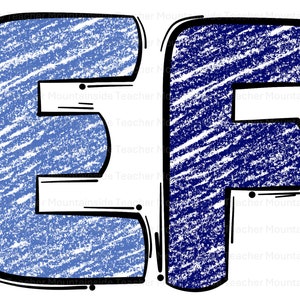 Crayon Doodle Alphabet PNG Bundle: Rainbow Font (digital Download) - Etsy