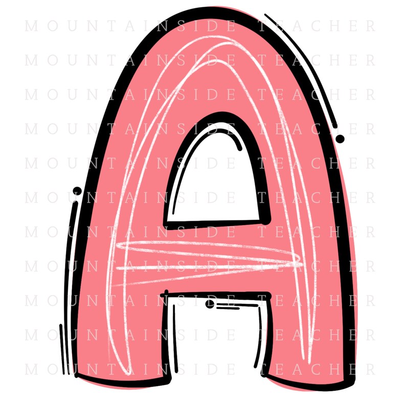 Scribble Letters, Pastel Doodle Alphabet, PNG Bundle, Doodle ...