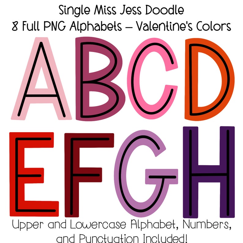 Block Letters Doodle Alphabet PNG Bundle Doodle - Etsy