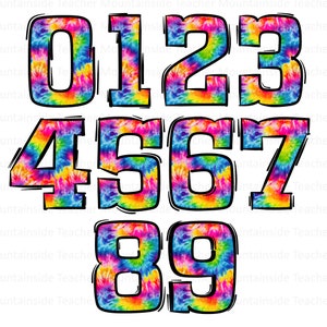 Colorful Tie Dye Varsity Doodle Letters, Hand Drawn Doodle Alpha Bundle ...