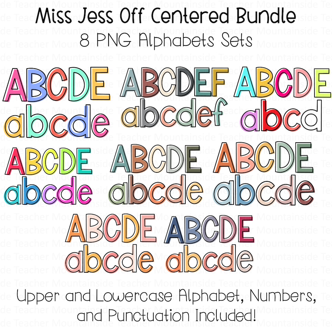 Block Doodle Letters, Bundle Alphabet, Sublimation Set, PNG Doodle Font ...