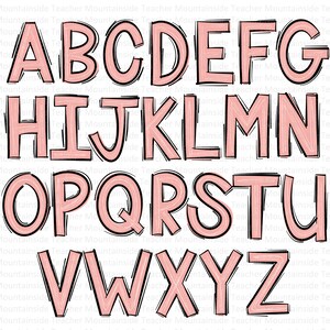 Scribble Letters, Summer Doodle Alphabet, PNG Bundle, Doodle ...