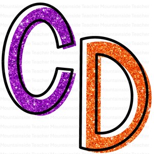 Block Doodle Letters, Bright Glitter Doodle Alphabet, Sublimation Set ...