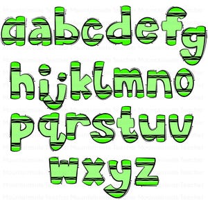 Crayon Doodle Font: Back to School Alphabet PNG (digital Download) - Etsy