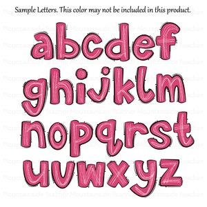 Scribble Doodle Alphabet PNG: Colorful Letters, Numbers (digital ...