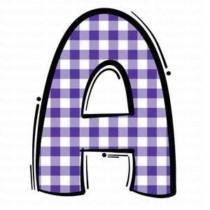 Plaid Letters, Doodle Alphabet, PNG, Sublimation, Alpha Set, Clipart ...