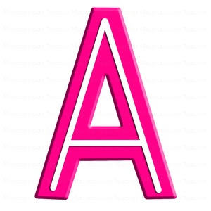 Beveled Doodle Alphabet, Bright Neon PNG, Sublimation, Alpha Design ...