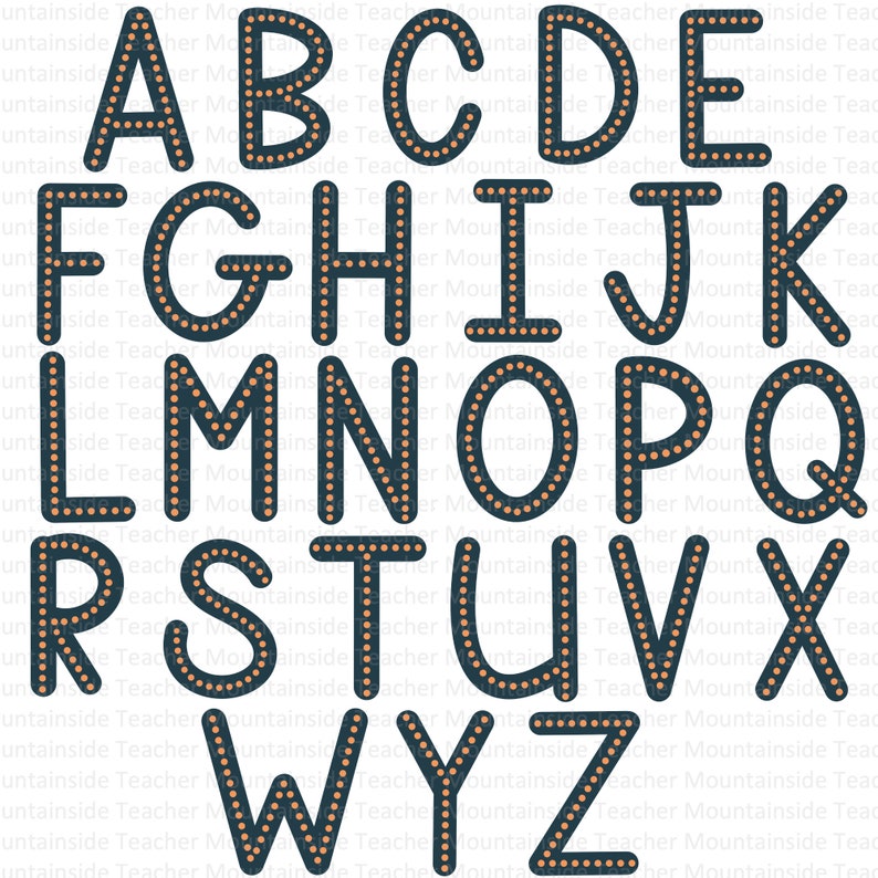 Dotted Bubble Doodle Letters Alphabet PNG Bundle Doodle - Etsy